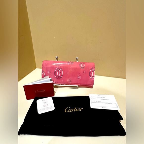 Cartier | Bags | Cartier Happy Birthday Pink Long Wallet Woriginal ...